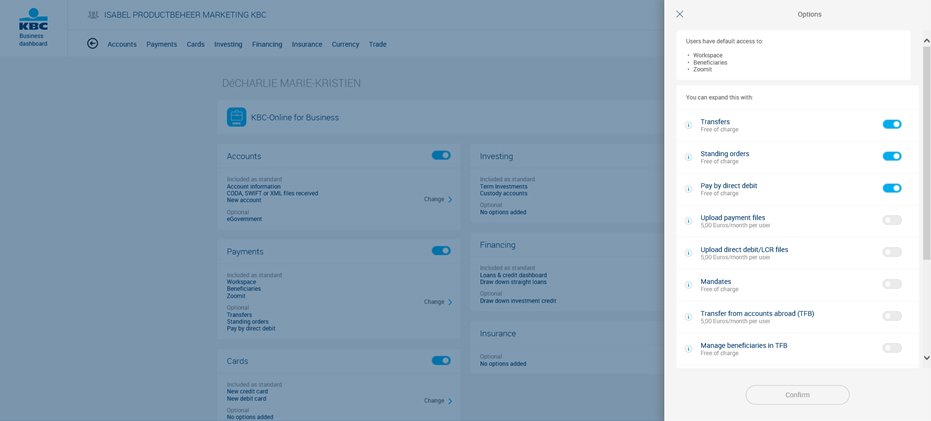 New options in the KBC Business Dashboard - Corporate Banking - KBC ...