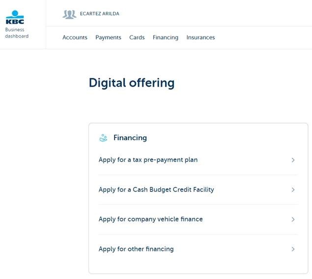 New options in the KBC Business Dashboard - Corporate Banking - KBC ...