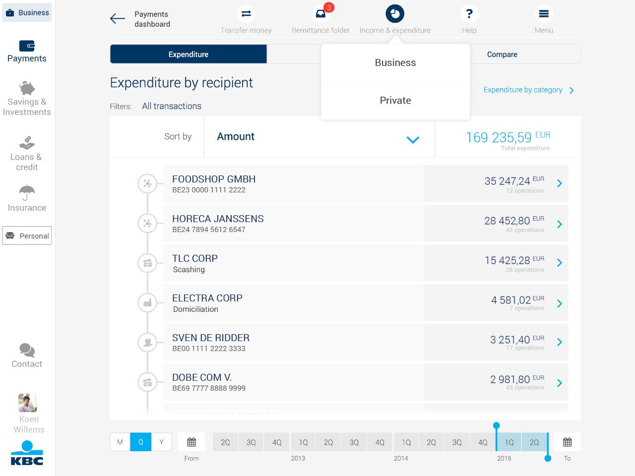Your business accounts in KBC Touch - KBC Banking & Insurance